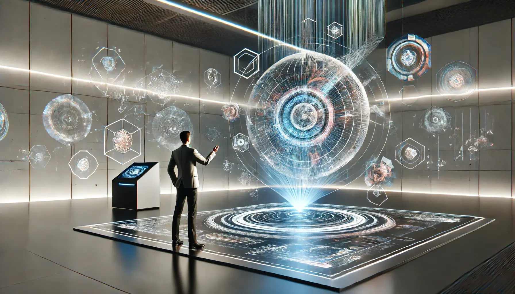 Futuristic 3D Holographic Projection: The Secrets of Abstract Technology